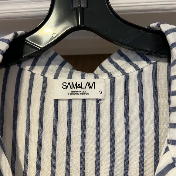 Sam & Lavi | Tops | Euc Sam Lavi Blue White Stripe Button Up Shirt S ...